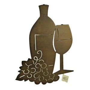 Lazart | Wall Decor | Lazart Bottle Of Wine 6 Inch Metal Laser Cut ...